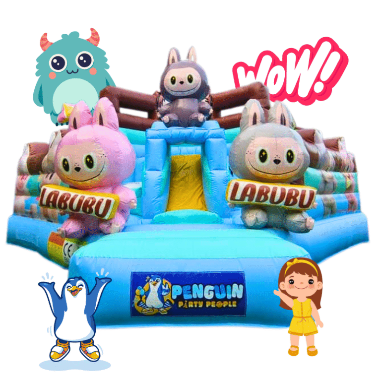 Labubu The Monsters Bouncy Castle - Penguin Party People